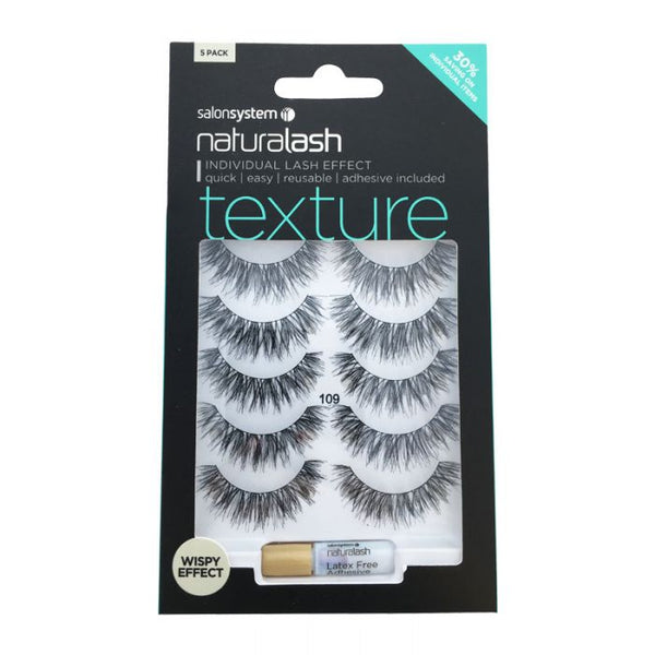 Salon System Naturalash Strip Lashes - Texture 109 - Reusable with Glu